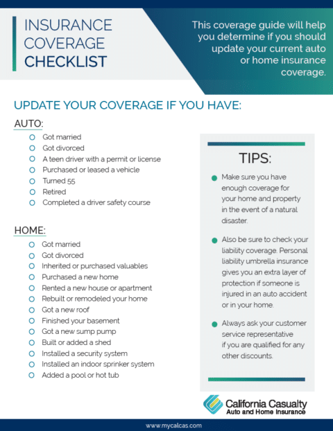 Insurance Coverage Checklist | California Casualty