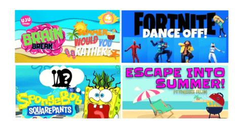 Summer Brain Break Activities on YouTube