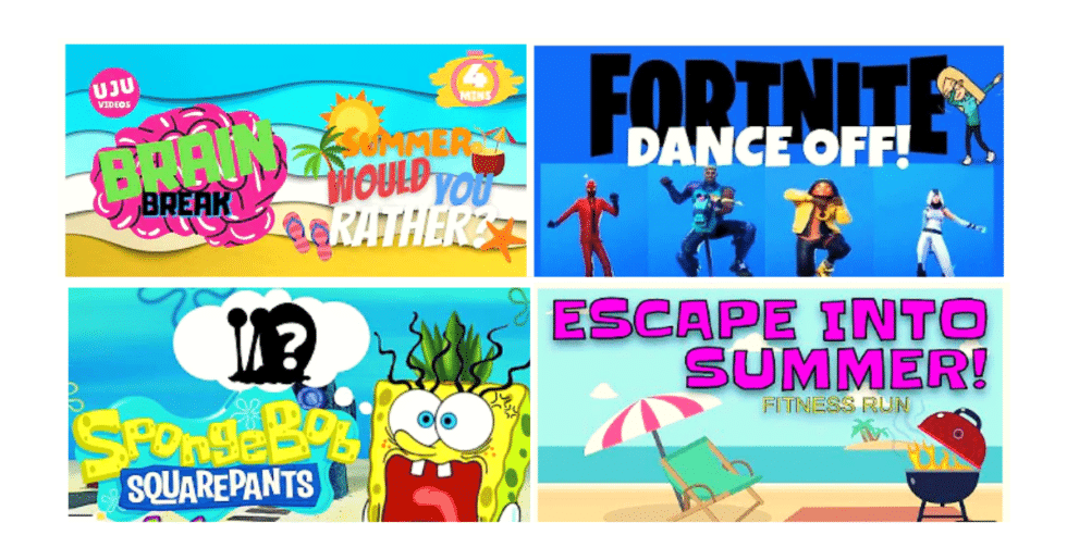 Summer Brain Break Activities on YouTube